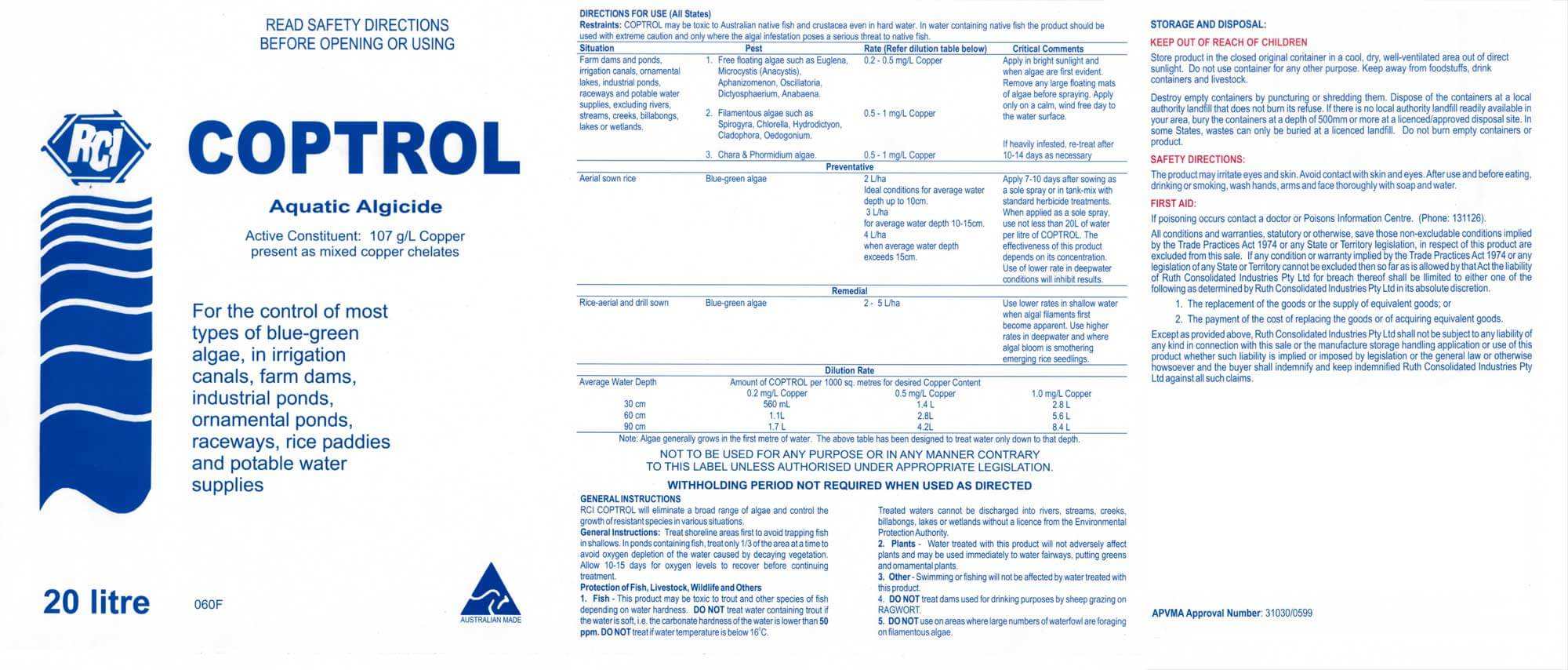 Coptrol | 1L | Algae Control | save & effective | coptrol.net.au